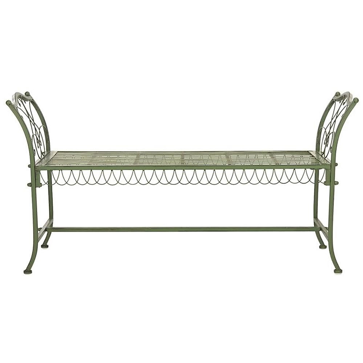 SAFAVIEH Outdoor Collection Jovanna Dark Slate Grey 2 Seat Bench