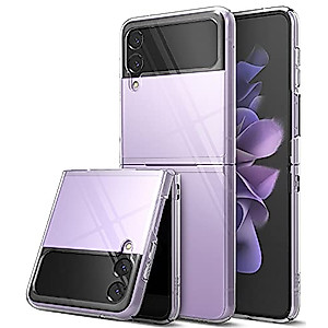 Ringke Slim Case Compatible with Samsung Galaxy Z Flip 3, Premium Thin Transparent Hard PC with Non-Slip Grip Protective Phone Cover for Z Flip3 5G (2021) - Clear