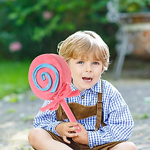 LUOZZY 3 Pcs Candy Lollipop Shaped Plush Pillow Fake Candy Lollipop Pillow Rainbow Throw Cushion Christmas Birthday Gifts for Women Girls Sofa Bedroom Home Decor