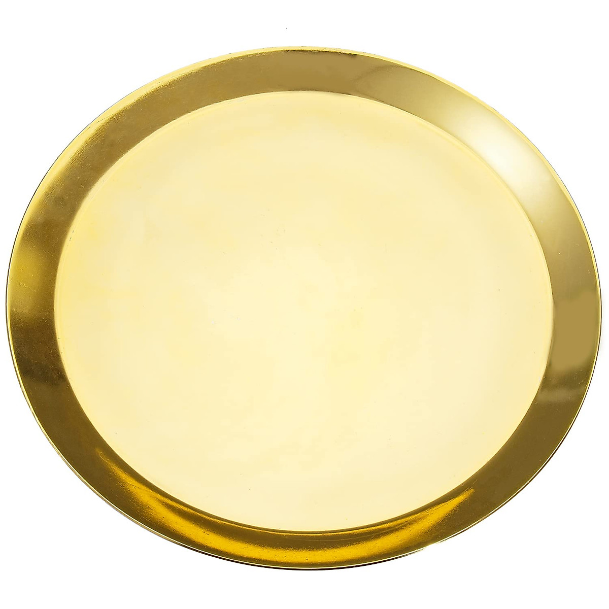 MyGift Modern Brass Plated Metal Lazy Susan Turntable, 12 Inch Rotating Tray, Pedestal Dessert Display Riser - Handcrafted in India