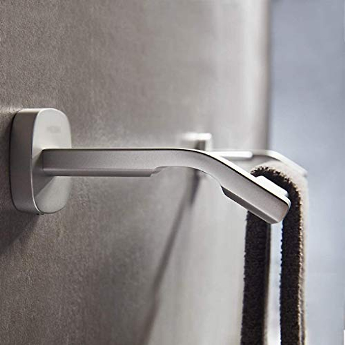 JJZXD Space Aluminum Frame Bathroom Rack Wall Hanging Towel Rack Hook Towel Rack Toilet Rack