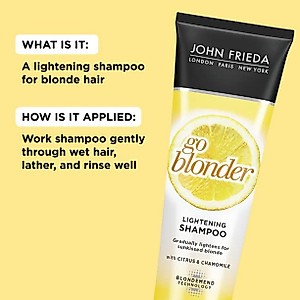 John Frieda Sheer Blonde Go Blonder Lightening Shampoo, 8.45 Fluid Ounce (Pack of 2)