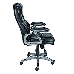 STAPLES 923523 Osgood Bonded Leather High-Back Manager's Chair Black
