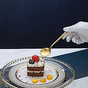 Matt Gold Teaspoons 6 Piece, 6.6&#039;&#039; Spoons Silverware, Stainless Steel Small Spoons, Tea Spoons for Home, Kitchen or Restaurant, Dishwasher Safe (Matt Gold-6.6 Inches)