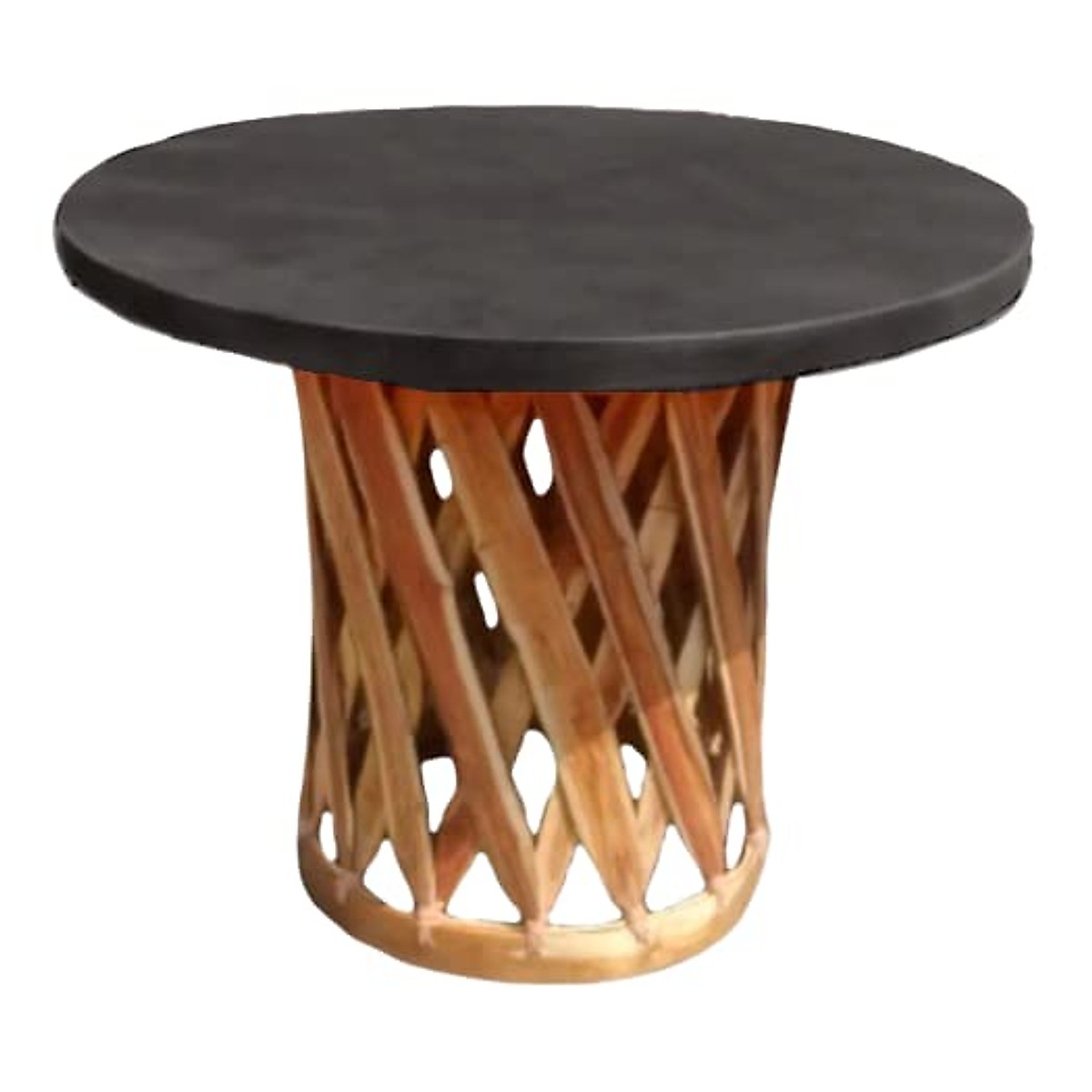 Mexican Equipal Table Furniture Black Color Handmade, Artisan in Mexico by Equipales San José Original Leather Ideal for your Home, Bar, Restaurant, Garden, Office, Hotel