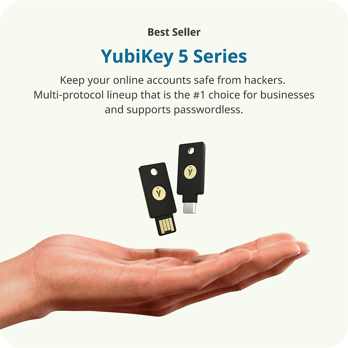 Yubico - YubiKey 5 Nano - Two-factor authentication (2FA) security key, connect via USB-A, compact size, FIDO certified - Protect your online accounts