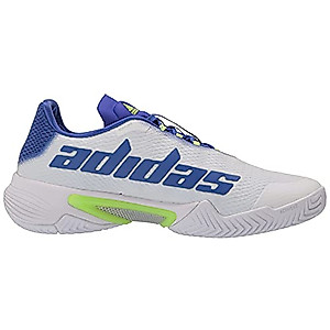 adidas Men's Barricade 12 Racquetball Shoe, White/Screaming Green/Sonic Ink, 11
