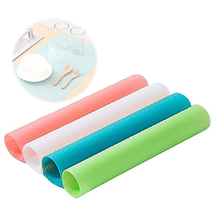 Theshai 8pcs Refrigerator Mats, Waterproof Non-Slip EVA Refrigerator Liner Pads, Can Be Cut Washable Fridge Mat, Also Great for Drawers Shelves Cabinets Storage Kitchen and Placemats