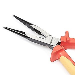 Amazon Basics 1000 Volt VDE Insulated Long Nose Pliers, 8-inch