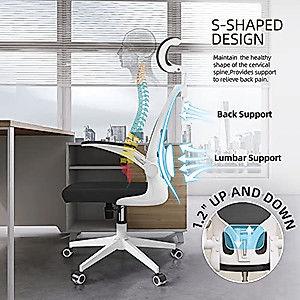 Monhey Big and Tall Office Chair, Heavy Duty Office Chair, Ergonomic Office Chair with Adjustable Headrest, Lumbar Support, 2D Armrest, Home Office Desk Chairs 300lbs with Metal Base - White