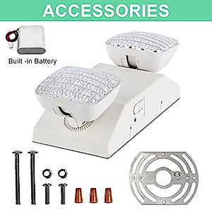 OSTEK LED Emergency Exit Lighting Fixtures with 90 Minutes Long Backup Batteries， US Standard Adjustable Integrated LED Emergency Light，ABS Fire Resistance (1 Pack)