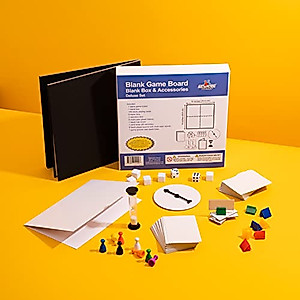 Create Your Own Board Game Set – DIY Game Kit with Blank Game Board, Game Pieces, Blank Cards, Dice, Spinner, Rulebook, Sand Timer – Complete Build Your Own Game Set for Family Board Games
