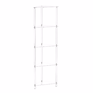 Elgaf Acrylic 5-Tier Corner Shelf Stand - 11.7'' W Corner Display Shelves Storage Shelf for Collectibles, Plants, Books, 11.7’’ D x 11.7'' W x 53.3'' H, Triangle, Clear