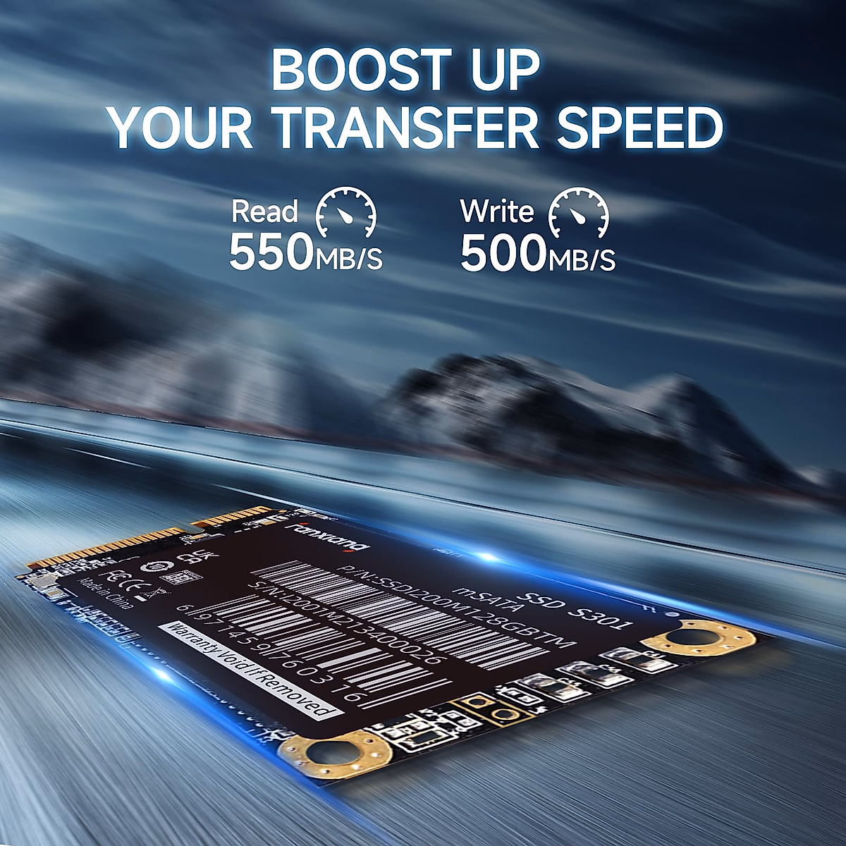 fanxiang S301 1TB mSATA SSD Mini SATA III 6Gb/s Internal Solid State Drive, 3D NAND, Compatible with Ultrabook Desktop PC Laptop