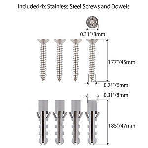 TLGREEN Stainless Steel Screw,Screw Eye with Ring,Ceiling Hook Pad Eye Plate,Hardware Staple Hook Loop Screws Mount 2 Pcs, Silver