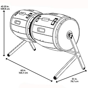 Lifetime 60309 Outdoor Double Bin Rotating Composter, 100-Gallon, Pack of 1, Brown