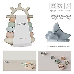 Moonkie Stacks of Circles Soft Teething Toy | Educational Learning Baby Toy | Stacking Ring Toys for Babies | 7 Piece Teethers Set