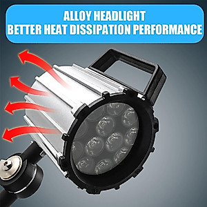 SHHUAOIL Workshop Light Task Lamp Alloy Explosion-Proof Strong Heat Dissipation Wear-Resistant and Not Easy to Aging LED High Brightness One Key Switch for CNC Machine Lighting(Short arm,12w 24v)