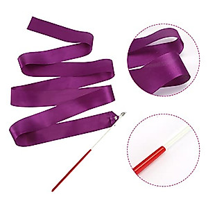 YGEOMER 12pcs Dance Ribbons, Gymnastics Ribbon for Twirling, Artistic Dancing, Gymnastics, Kids Talent Shows