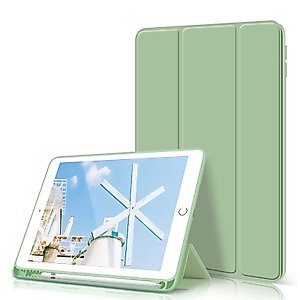 kenke Case for iPad Air 3 10.5" (3rd Gen) 2019,Light Weight Trifold Smart Case with Pencil Holder,Soft TPU Back Cover[Full Body Protective] with Auto Sleep/Wake for iPad 10.5 Inch Air 3,Green