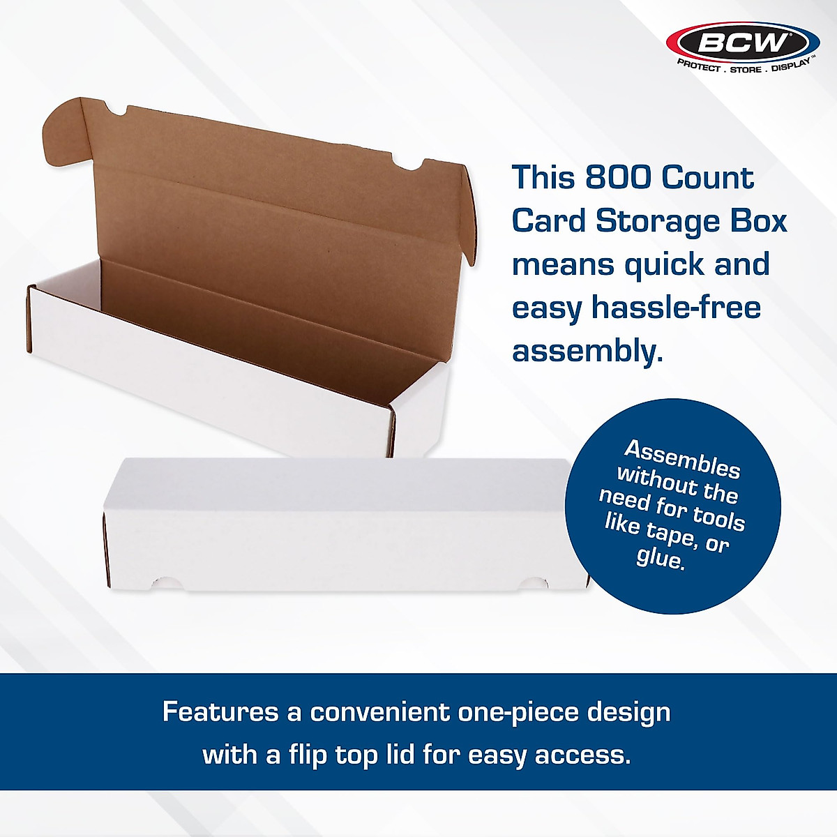 BCW 800 Count Trading Card Storage Box - 2 Pack | Cardboard Organizer for Baseball, Basketball, Football Cards, MTG, Pokemon | Card Game Storage & Protection | Card Storage Box | Assembly Required