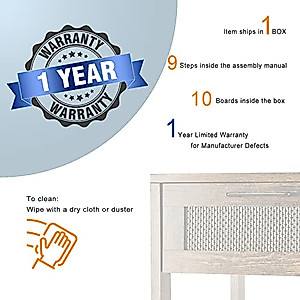 Graficial Nightstand,Small Rattan Bedside Table, 1 Drawer Storage and Open Shelf Side Table for Bedroom,Living Room,Entryway,Rustic Brown