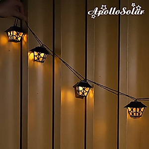 APOLLOSOLAR Halloween Decor Solar String Lights, 10 LED 12.5ft Outdoor String Lights, Waterproof Mini House Fairy Lights for Garden, Porch, Backyard, Wedding, Christmas Party