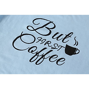 YIJIU Women's Capri Pajama Sets Summer Letter Coffee Print Short Sleeve Sleepwear Pjs Sets,Blue Plaid,XXL