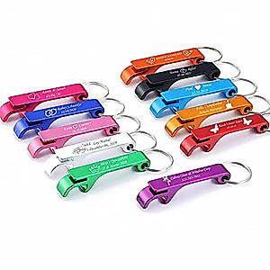 100pcs Personalized Wedding Favors Bottle Opener With Organza Bags, Wedding Favors For Guests Bulk,Custom Keychain Party Holiday Christmas Favors Gift(100 Pcs + Bag)