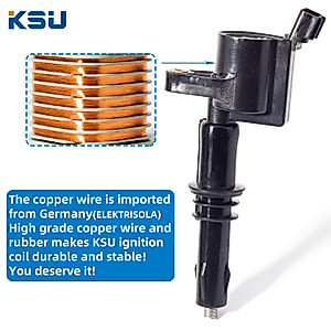 KSU Ignition Coil Pack Compatible With 2004-2008 Ford Expedition Explorer F-150 F-250 F-350 F-450 F-550 Super Duty Mustang Lincoln Navigator Mark Mercury Mountaineer 4.6l 5.4l 6.8l DG511 C1541(8Pack)