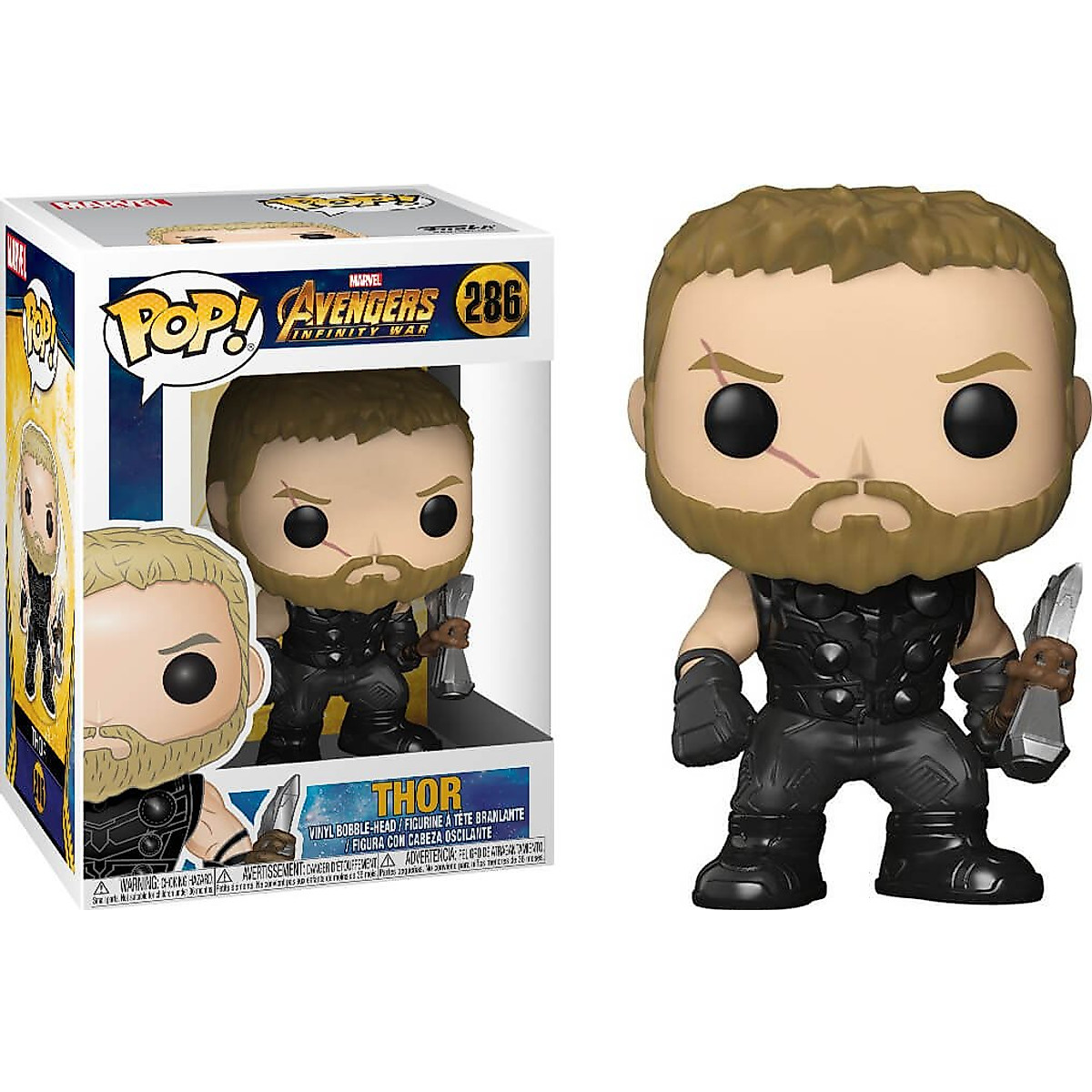 POP Marvel: Avengers Infinity War - Thor Funko Pop Vinyl Figure (Bundled with Compatible Pop Box Protector Case), Multicolored, 3.75 inches