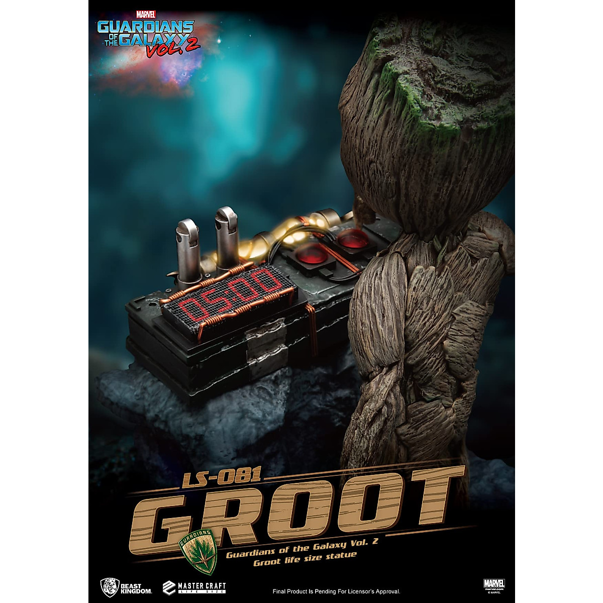 Beast Kingdom Guardians of The Galaxy Vol. 2: Groot LS-081 Life-Size Statue, Multicolor