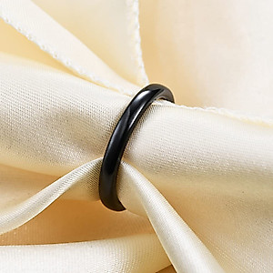 2mm 3mm 4mm 6mm 8mm Black/White Ceramic Rings for Men Women Comfort Fit Engagement Wedding Band Size 5-12 (3mm Black, 12)