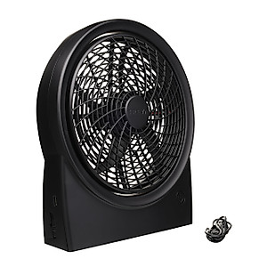 Treva 10 Inch Portable Rechargeable Fan & Battery Powered, 3 Speed Adjustable Personal Fan, Indoor Cooling, Camping, Hurricane Readiness