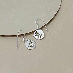 Boma Jewelry Sterling Silver Cut-Out Leaf Branch Dangle Earrings