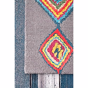 nuLOOM Hand Tufted Belini Area Rug, 4x6, Grey