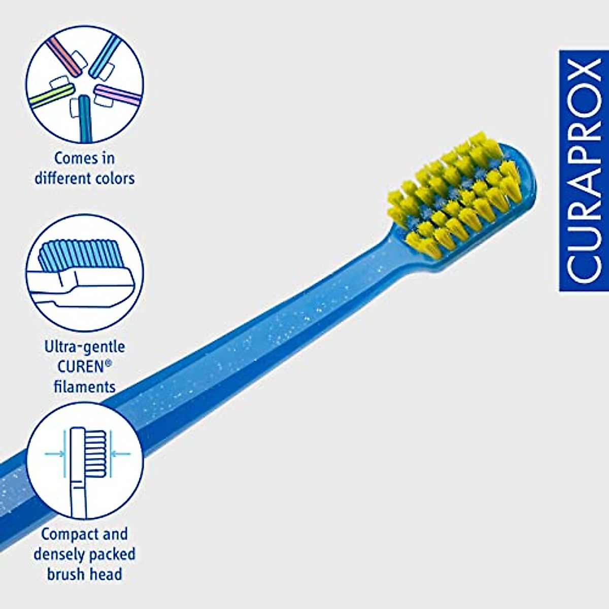 Curaprox CS 5460 Ultra-Soft Orthodontic Toothbrush for Braces with Ultra-Fine Filaments and Compact, Slightly Angled Toothbrush Head for Improved Tooth and Gum Health