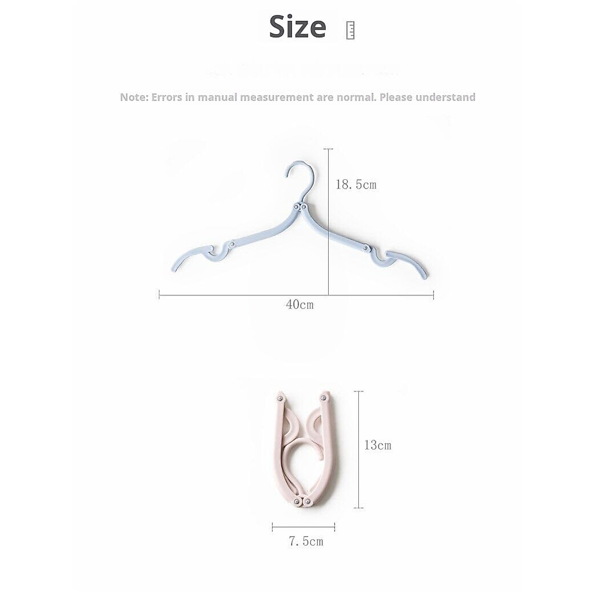 10 Pieces Travel Hangers Travel Accessories Portable Folding Clothes Drying Rack for Traveling(Colorful)