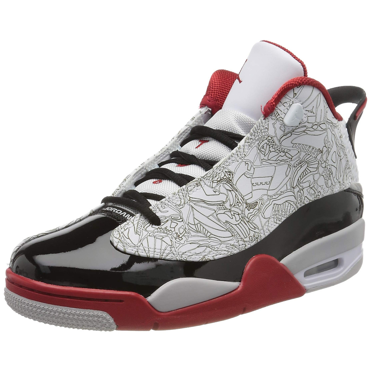 Nike Men's AIR Dub Zero Shoe, White Black Varsity Red Neutral Grey, 11