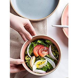 MDZF SWEET HOME 28 Oz Porcelain Bowl Set, 6 Inch Deep Bowl for Cereal, Soup, Fruit-Salad and Dessert Serving Bowls, Set of 4