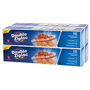 ARCLIBER Food Storage Bags Resealable Plastic Bags,Clear Durable Food Grade Zipper Bags Fresh and Refrigerated Moisture-Proof Storage 10.55 x 14 Inch,L