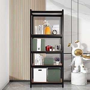 PACHIRA E-Commerce 31.5" W x 15.75" D x 71" H Dual Color Garage Storage Shelves, 5 Tier Narrow Metal Shelves 1100LBS Heavy Duty Garage Shelving Unit Adjustable Shelf Rack