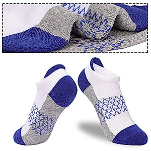 Comfoex Boys Socks 6 Pairs Ankle Athletic Sock Half Cushioned Low Cut Socks For Little Big Kids