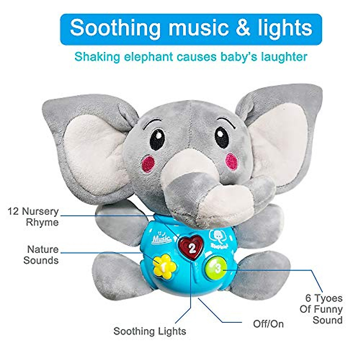 SUNWUKING Baby Musical Toy Baby Doll - Infant Toy Musical Toy for Baby Toy Newborn Plush Figure Toy Toddler Plush Gift Soother Doll Partner Baby Monkey