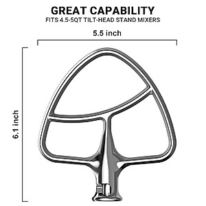 Stainless Steel Paddle Attachment for Kitchenaid Mixer, Replacement for Kitchenaid Paddle Attachment, Fit 4.5-5Qt Tilt-Head Stand Mixers, For Kitchen Aid Paddle by Innomoon