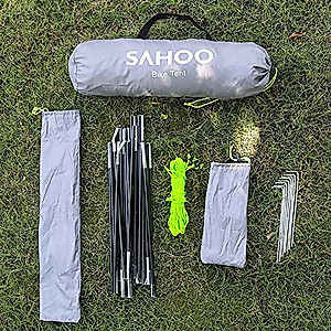 ZMPT Bicycle Rainproof Tent Heavy Storage Tent Waterproof Mountain Bike Tent Dustproof Portable Foldable Outdoor Tool Storage Shed Silver Gray and Green