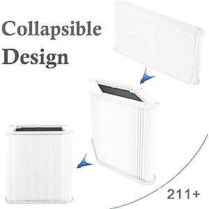 RONGJU 211+ Replacement Filter Compatible with Blueair Blue Pure 211+, Foldable Particle Activated Carbon Filter, 2 Pack 211+ Filter