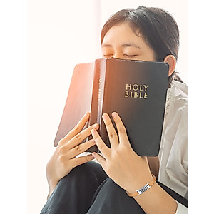 WILLBOND 30 Pcs Inspirational Message Leather Bracelet for Women Christian Engraved Ornament Jewelry Gift Religious Gifts for Women Motivational Quotes Women's Wrap Bracelets(Religion Style)