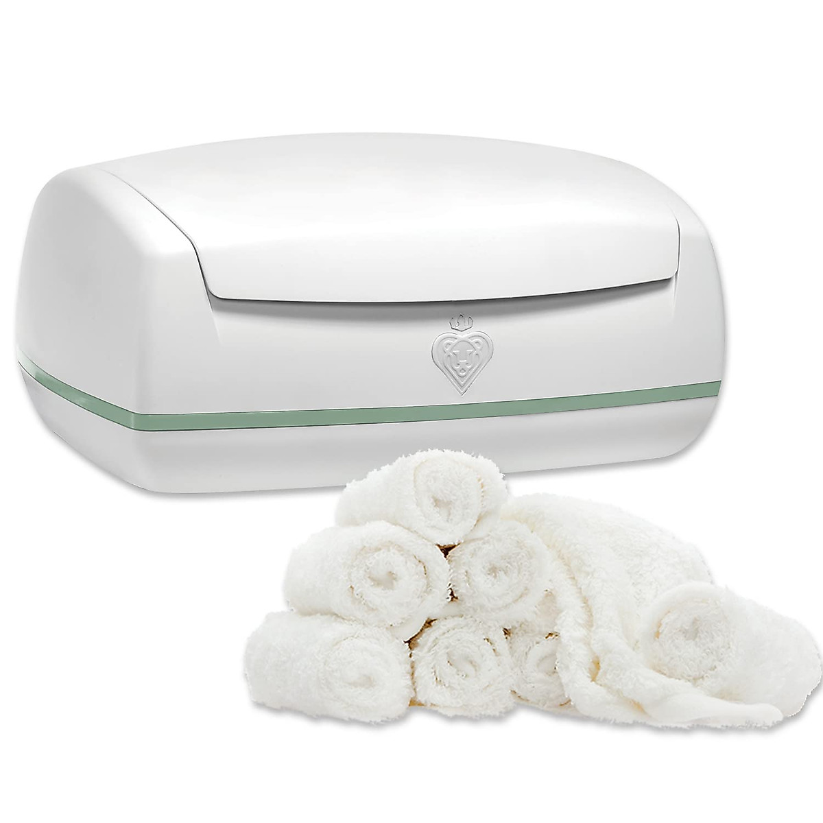 Prince Lionheart Warmies Wipes Warmer Designed for Reusable Cloth Wipes | Soft Glow Nighlight | Includes 1 everFRESH Pillow and 12 Warmies Cloth Wipes