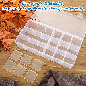LOLYSIC 10 Pack 18 Grids Plastic Compartment Container, Clear Plastic Organizer Container Storage Box with Dividers for Jewelry, Art DIY Crafts, Washi Tapes, Beads, and Small Parts